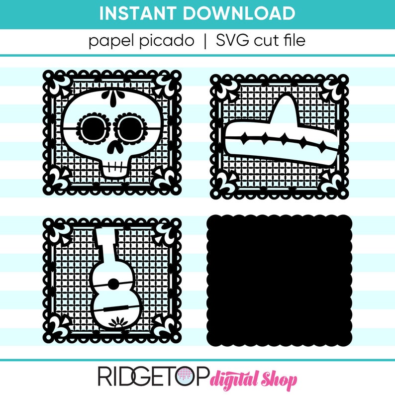 PAPEL PICADO SVG Banner Garland Cut File Vector Graphic - Etsy