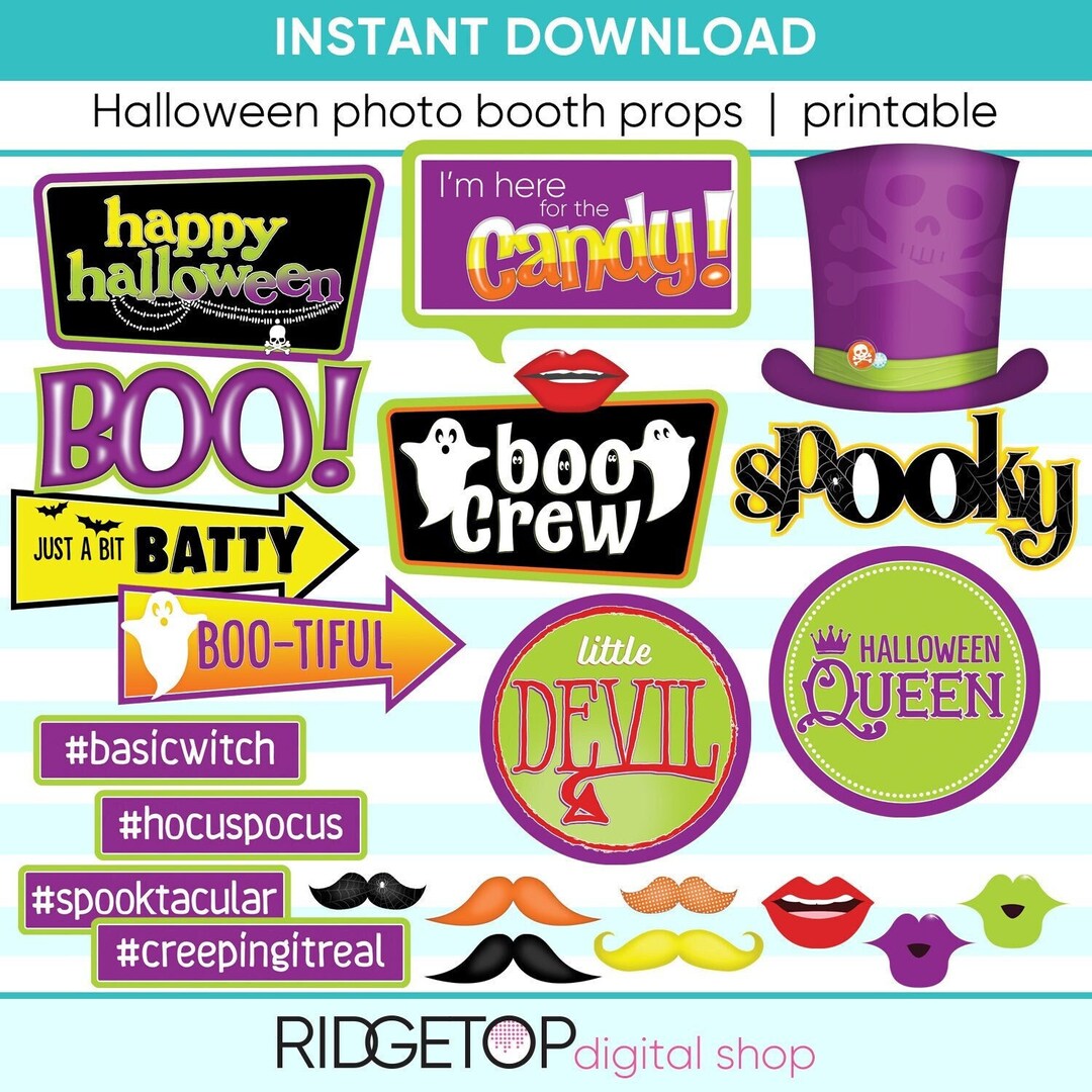 HALLOWEEN PHOTO PROPS, Witch, Ghost, Skull, Photo Booth Props ...