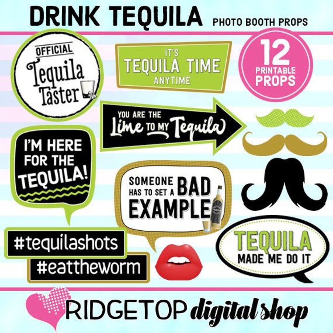 TEQUILA PHOTO PROPS, Photo Booth Props, Adult Photo Props, Party ...