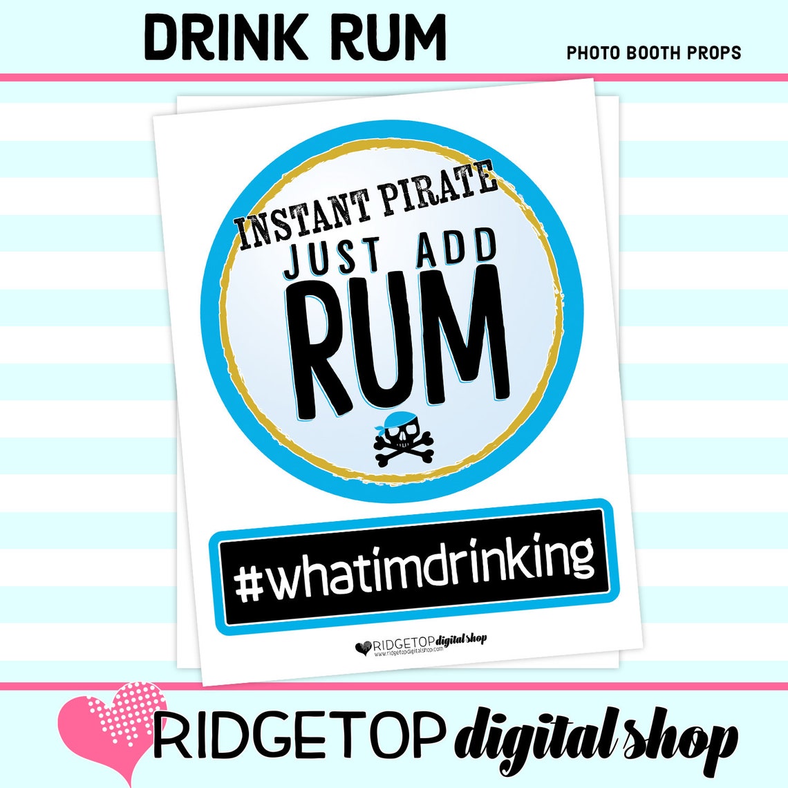 RUM PHOTO PROPS Photo Booth Printable Party Printable - Etsy