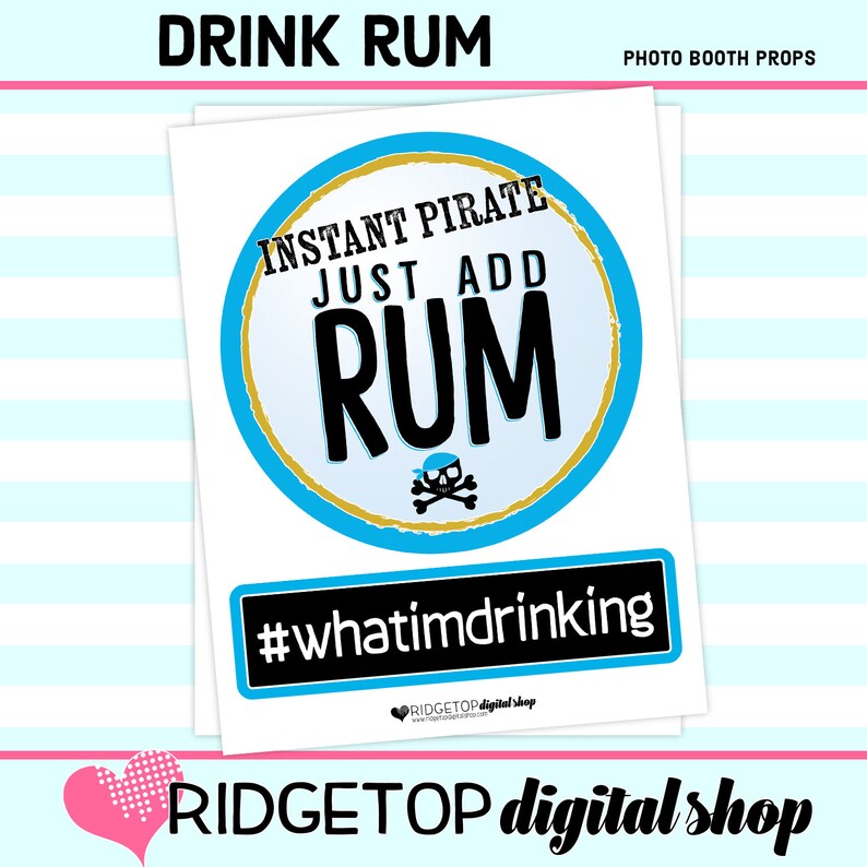 RUM PHOTO PROPS Photo Booth Printable Party Printable - Etsy