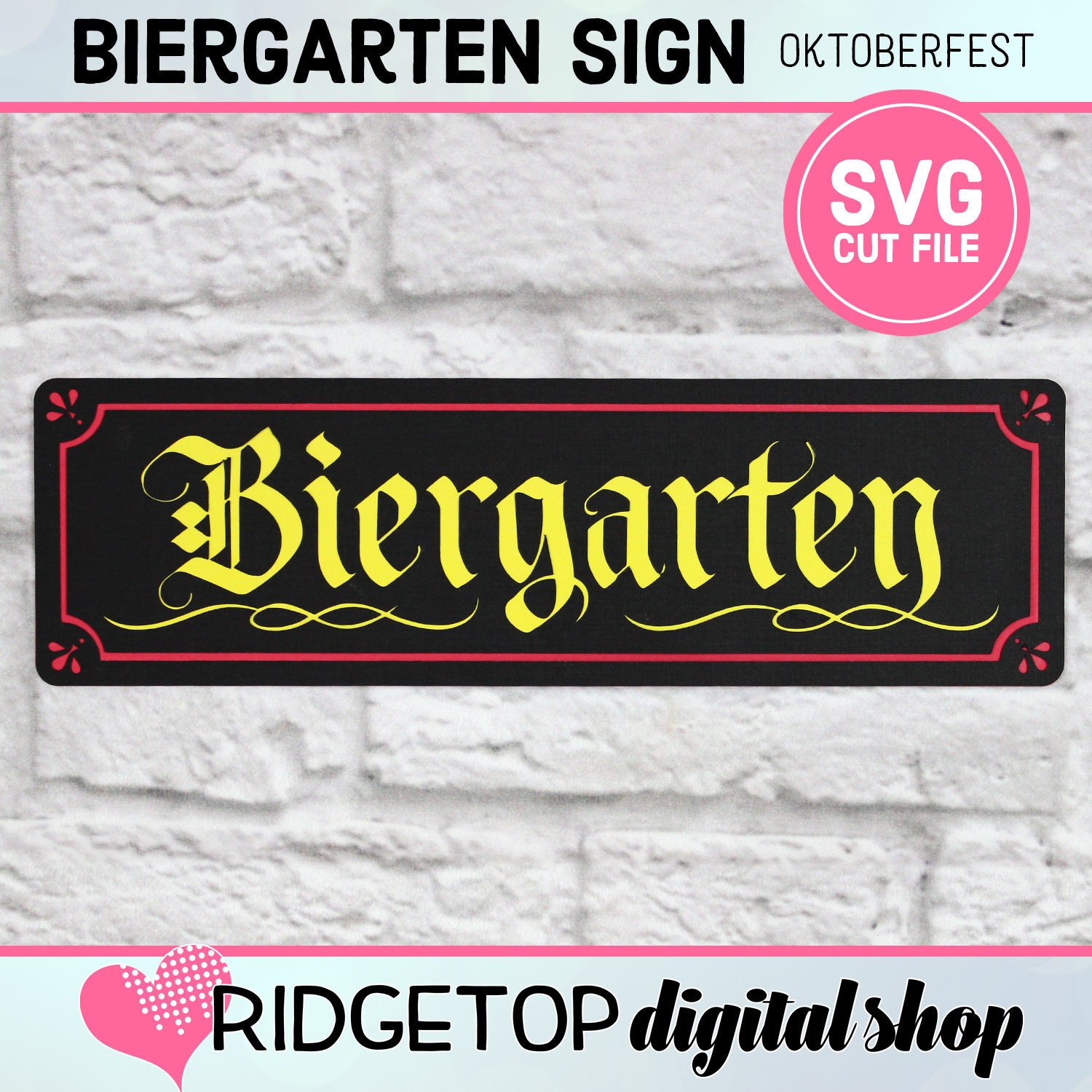 BIERGARTEN SIGN SVG Oktoberfest Decor instant download | Etsy