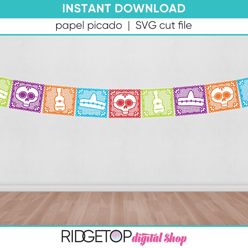 PAPEL PICADO SVG Banner Garland Cut File Vector Graphic - Etsy