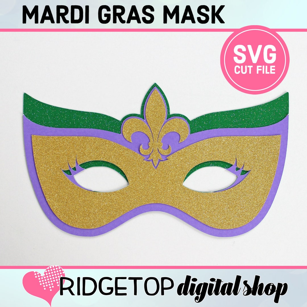 MARDI GRAS MASK, Svg, Photo Booth Prop, Mardi Gras Party, Fat Tuesday ...