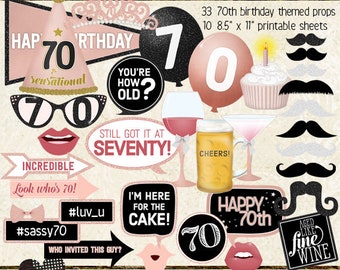 70th Birthday Photo Props | Etsy