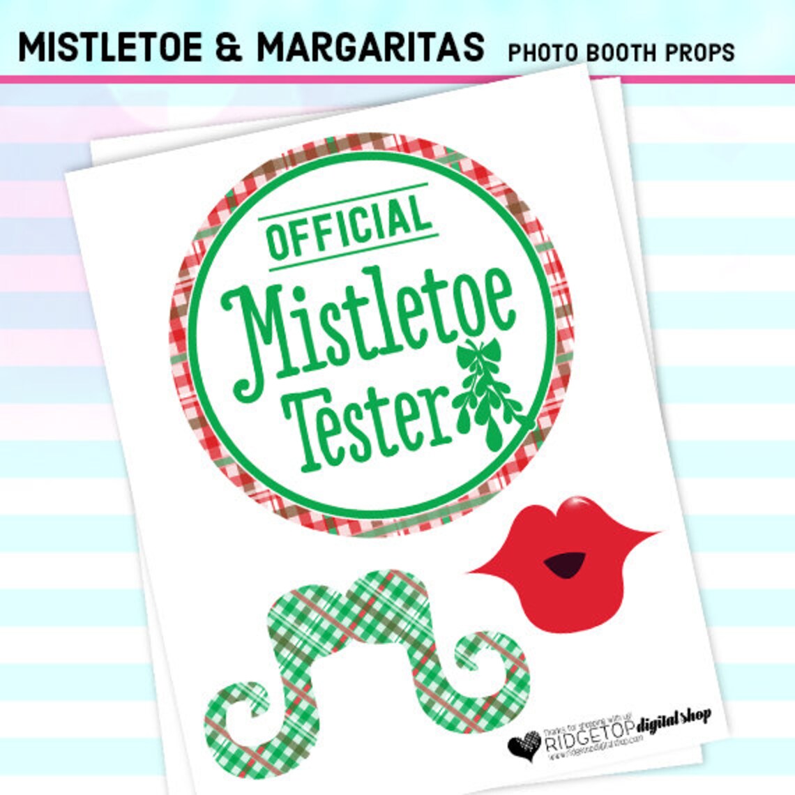 MISTLETOE & MARGARITAS Photo Booth Props Christmas Photo - Etsy