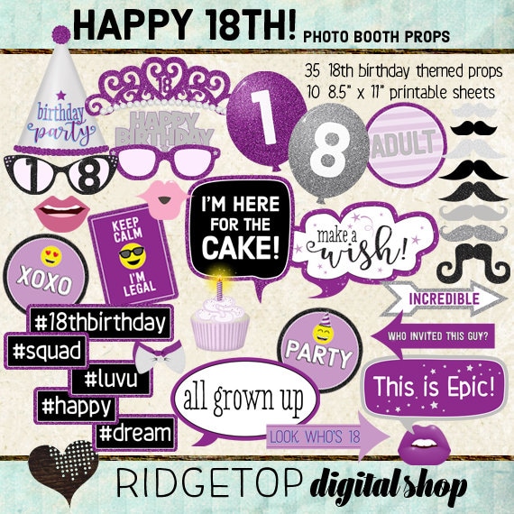 Happy 18th Birthday Lettering Printables