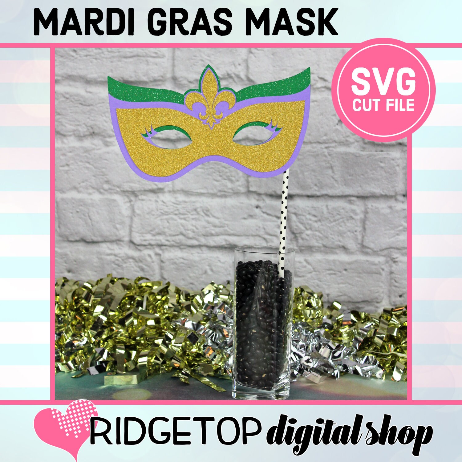 MARDI GRAS MASK Svg Photo Booth Prop Mardi Gras Party Fat | Etsy