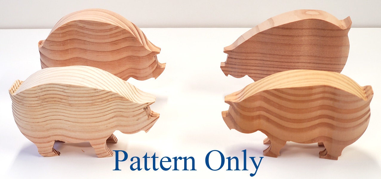 3D Wooden Pig Pattern - Etsy
