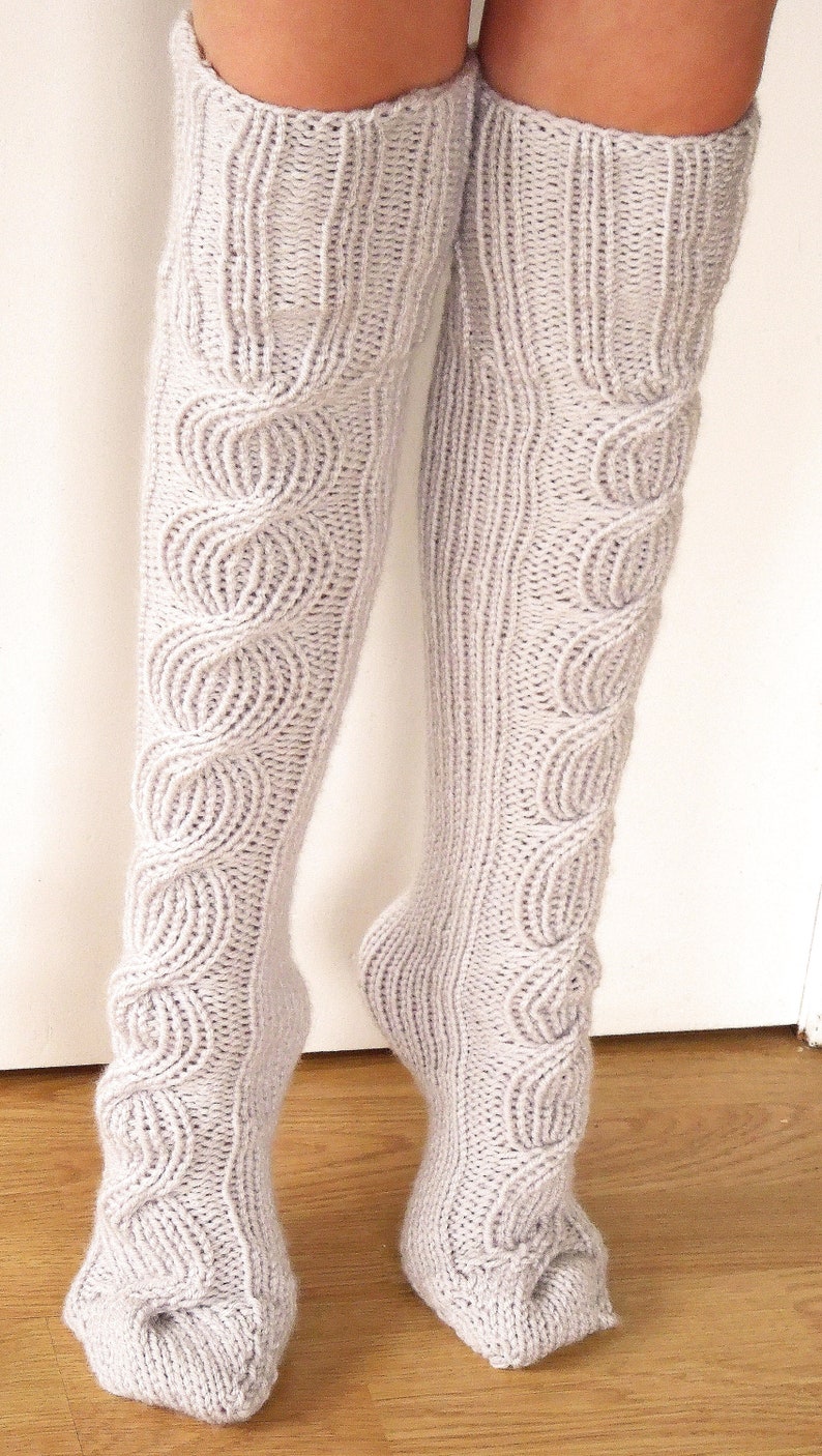 Thigh High Chunky Socks Knitting Pattern | Etsy