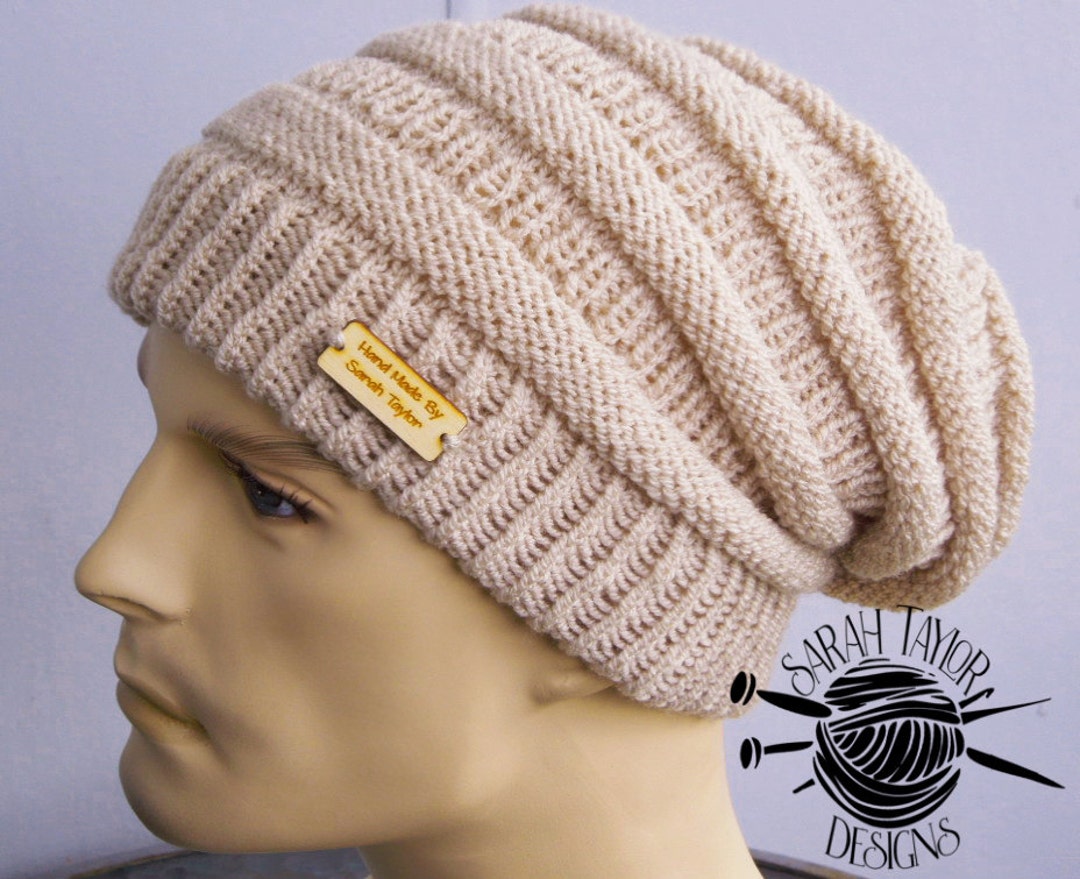 Hipster Beanie Hat Knitting Pattern, Hipster Beanie Men, Slouchy Beanie ...