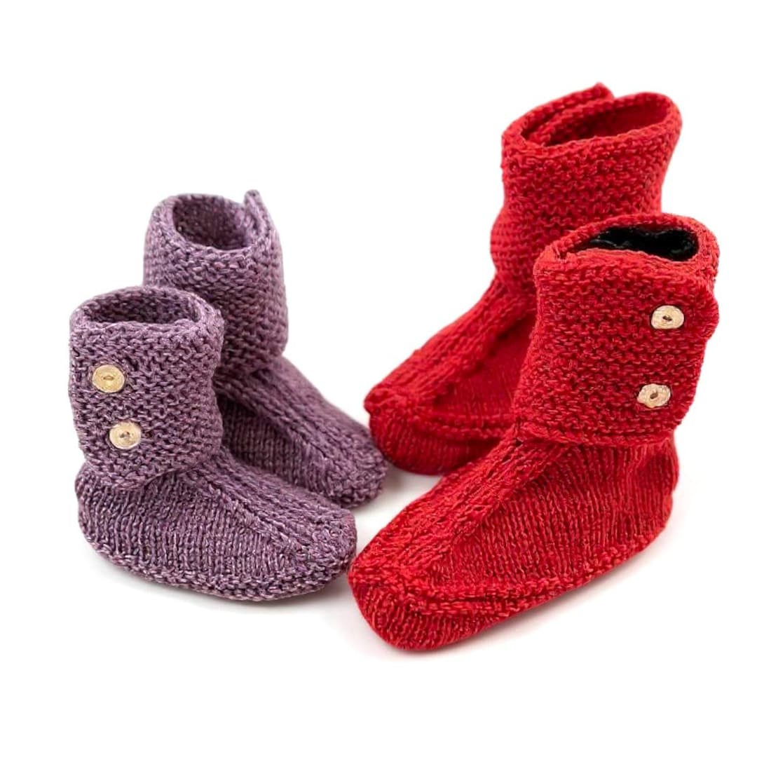 Slouch Slippers Knitting Pattern: Two-needle House Boots (PDF Pattern ...