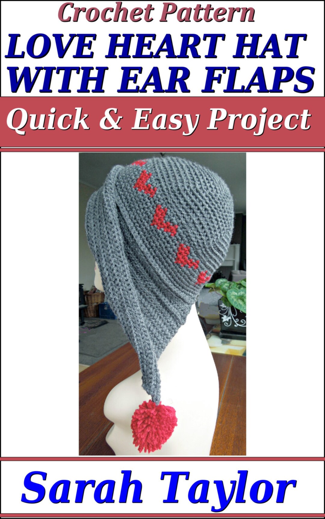Crochet PATTERN Love Heart Hat With Ear Flaps - Instant Download - Etsy