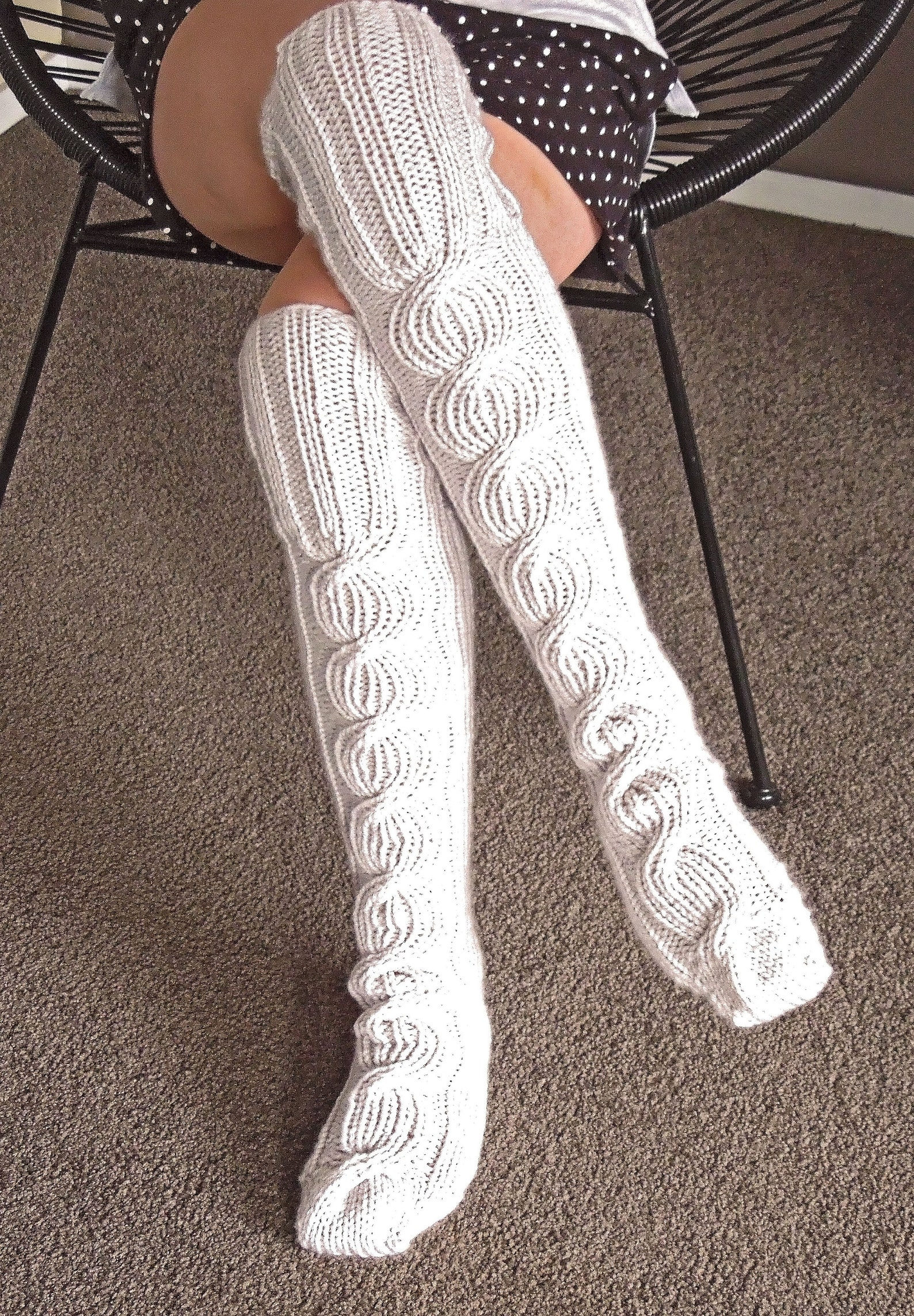 Thigh High Chunky Socks Knitting Pattern - Etsy
