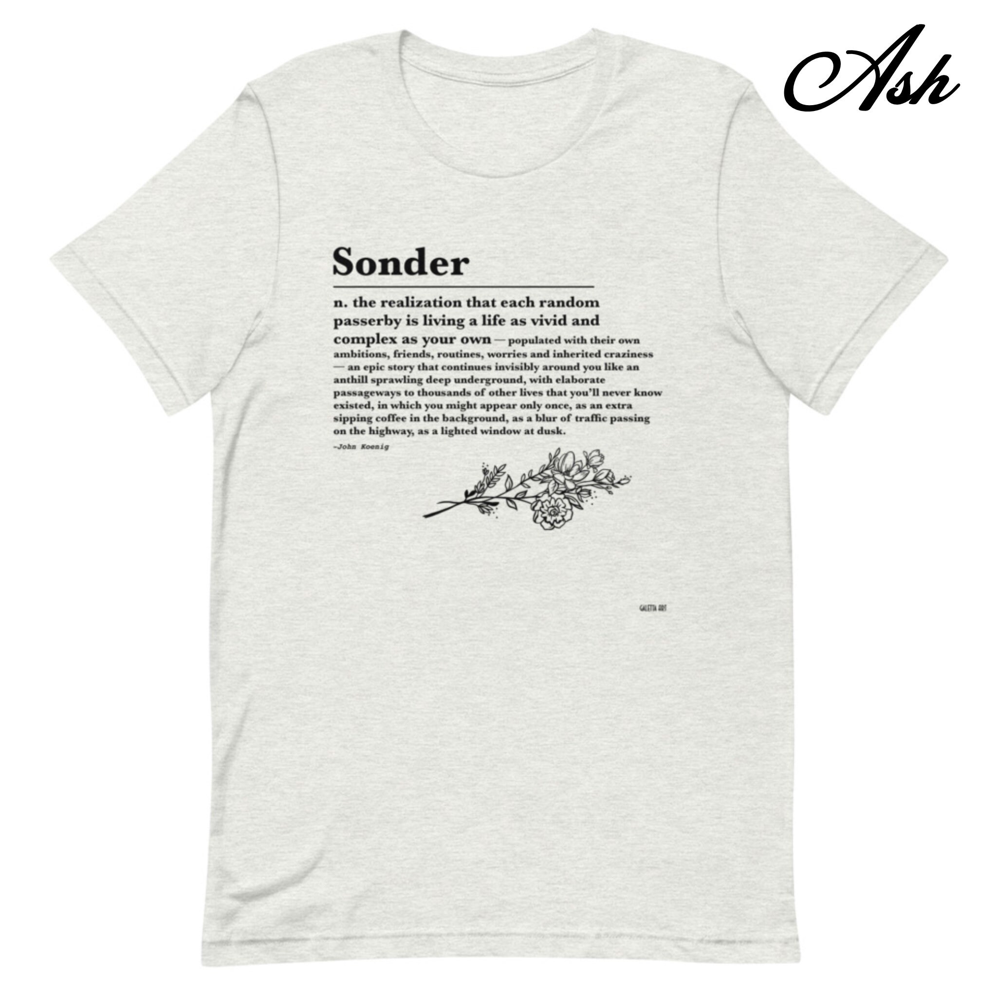 Sonder Definition Unisex T-shirt Literature Writing - Etsy Israel