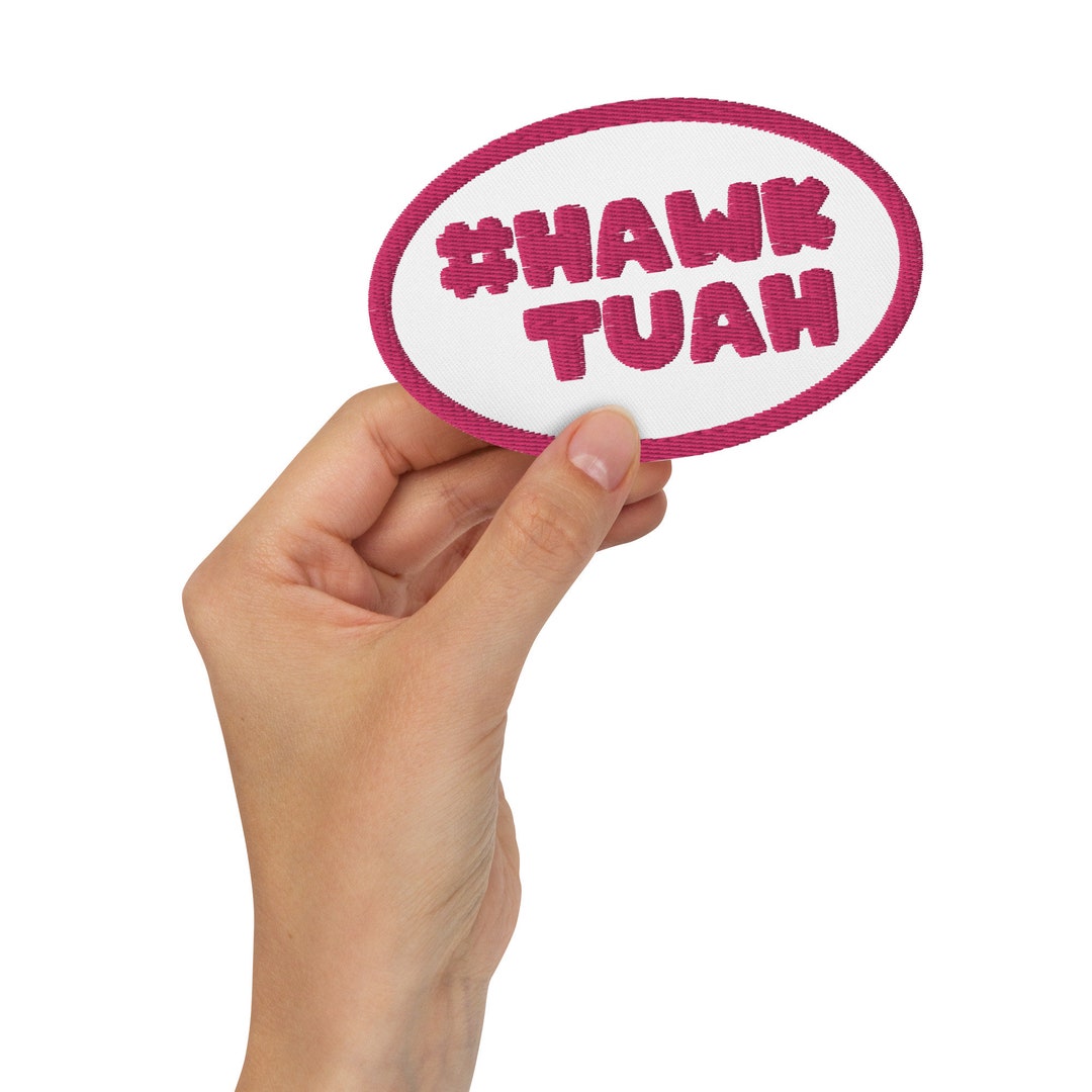 Hawk Tuah Viral Embroidered Patches, Funny Patch for Girlfriend, Pink ...