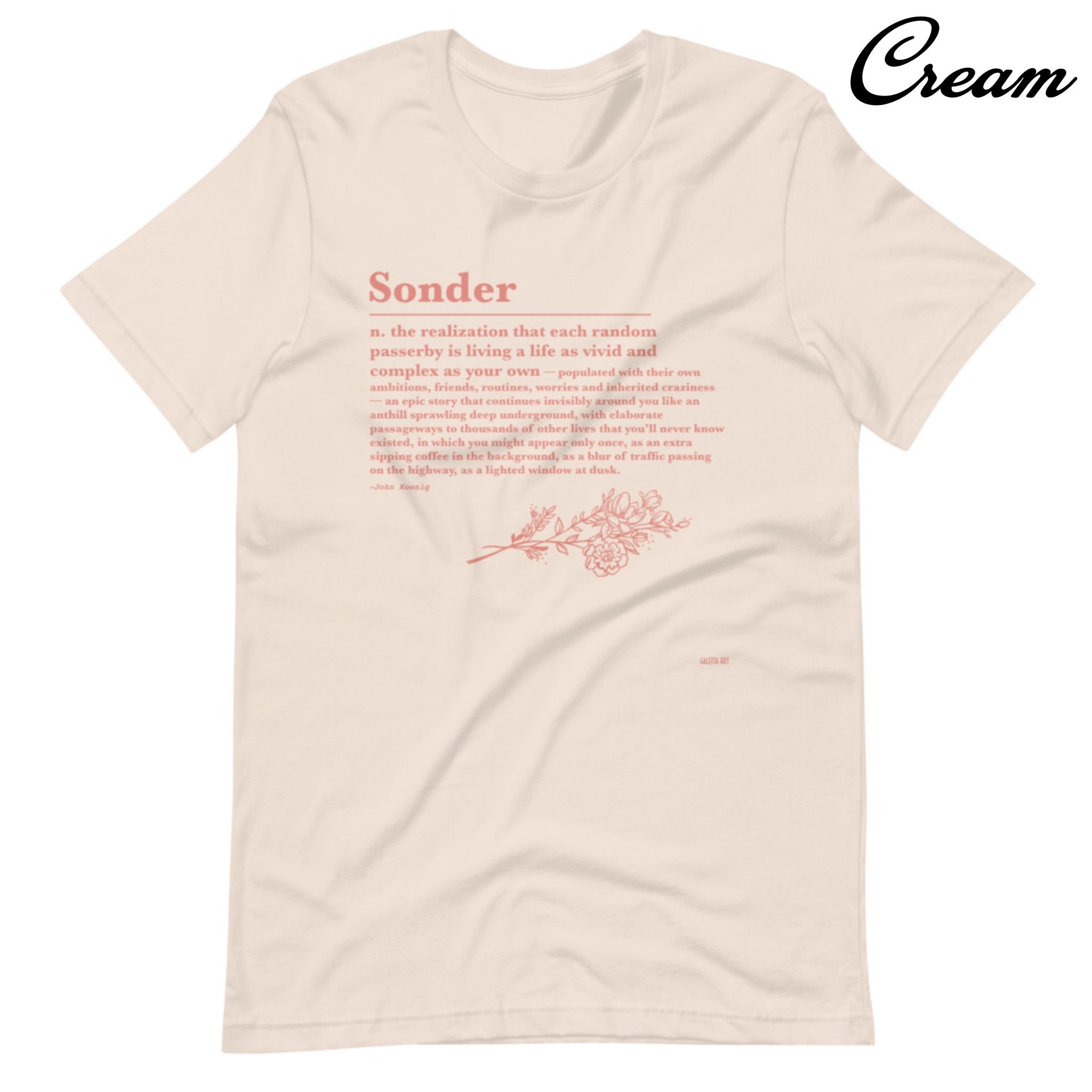 Sonder Definition Unisex T-shirt Literature Writing - Etsy Israel