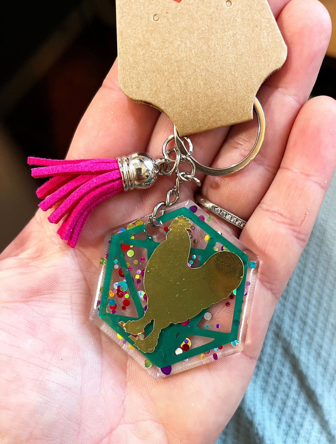 Customizable Hexagon Keychain - Express Your Love for Your Fowl, Market ...