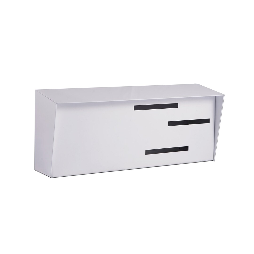 Modern Mailbox | Mid Century Modern Mailbox | Horizontal White - Etsy