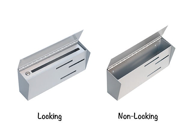 Modern Mailbox | Mid Century Modern Mailbox | Horizontal Silver - Etsy