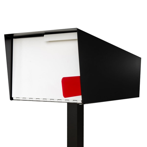 Modern Black Mailbox With Post - Etsy