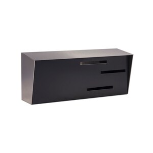 Modern Mailbox | Mid Century Modern Mailbox | Horizontal Silver/black ...