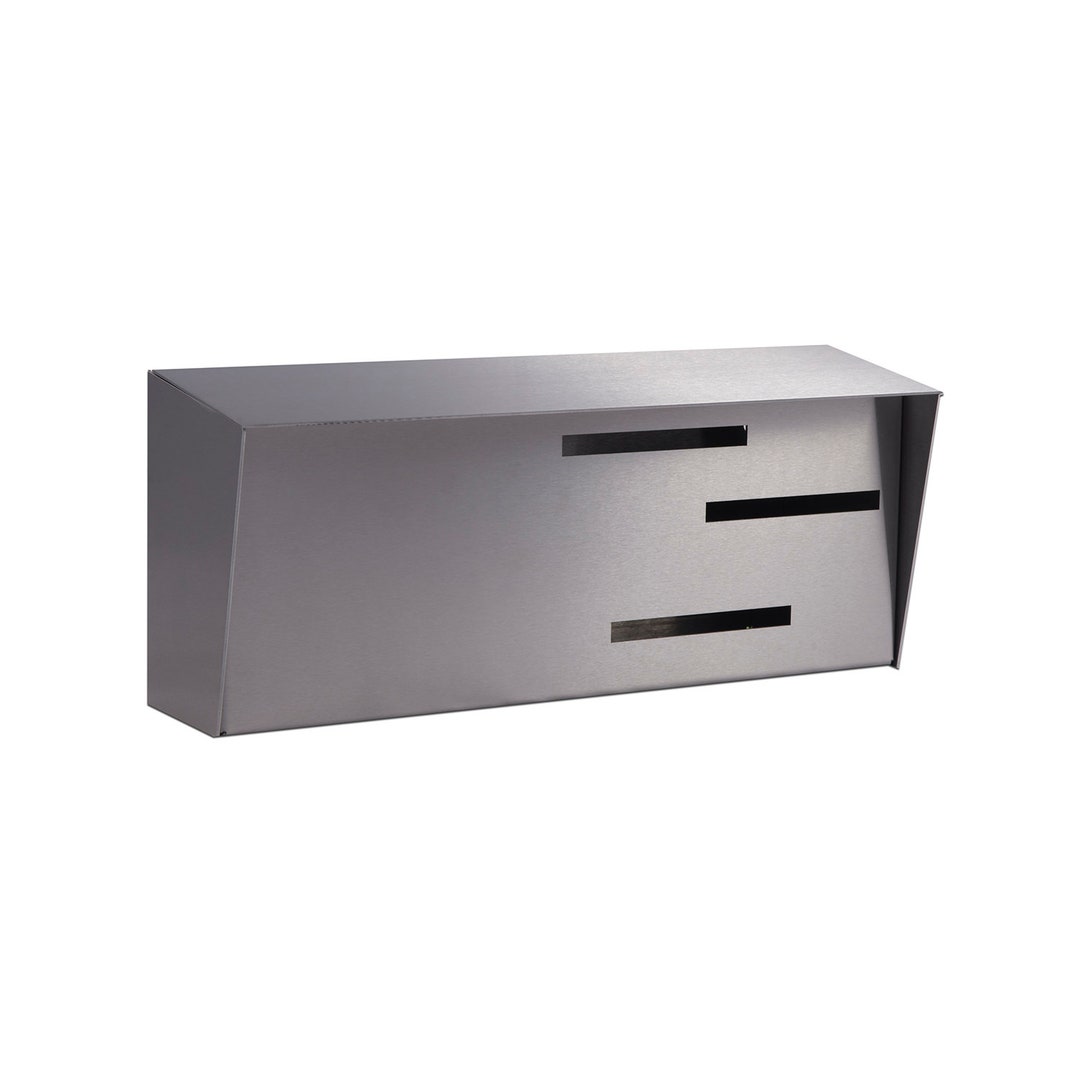 Modern Mailbox | Mid Century Modern Mailbox | Horizontal Silver - Etsy