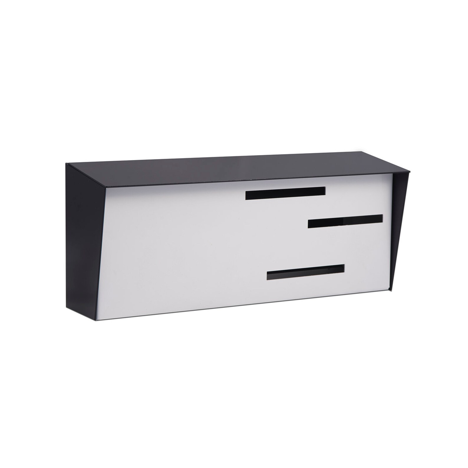 Modern Mailbox | Mid Century Modern Mailbox | Horizontal Black & White ...