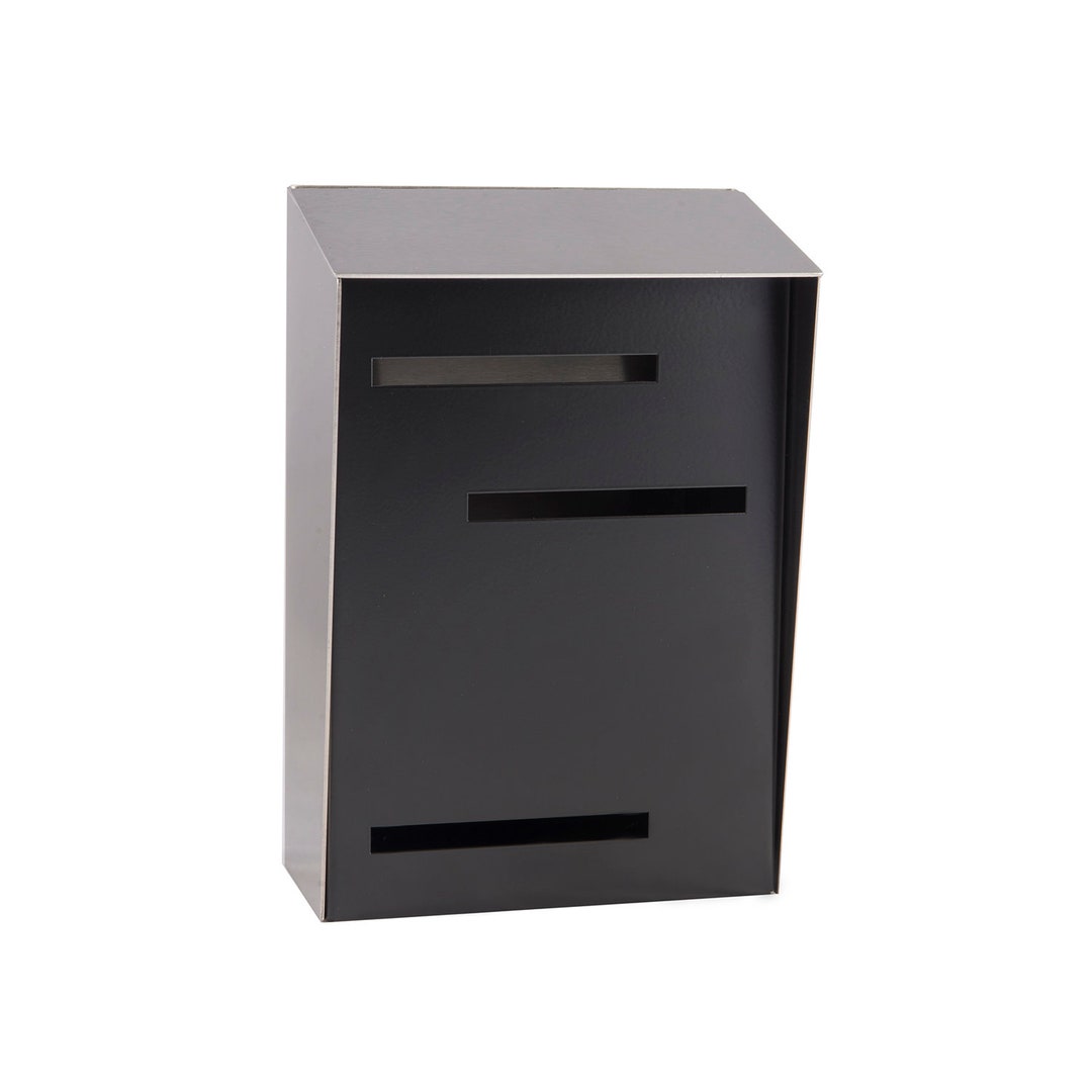 Modern Mailbox | Mid Century Modern Mailbox | Vertical Silver/black - Etsy