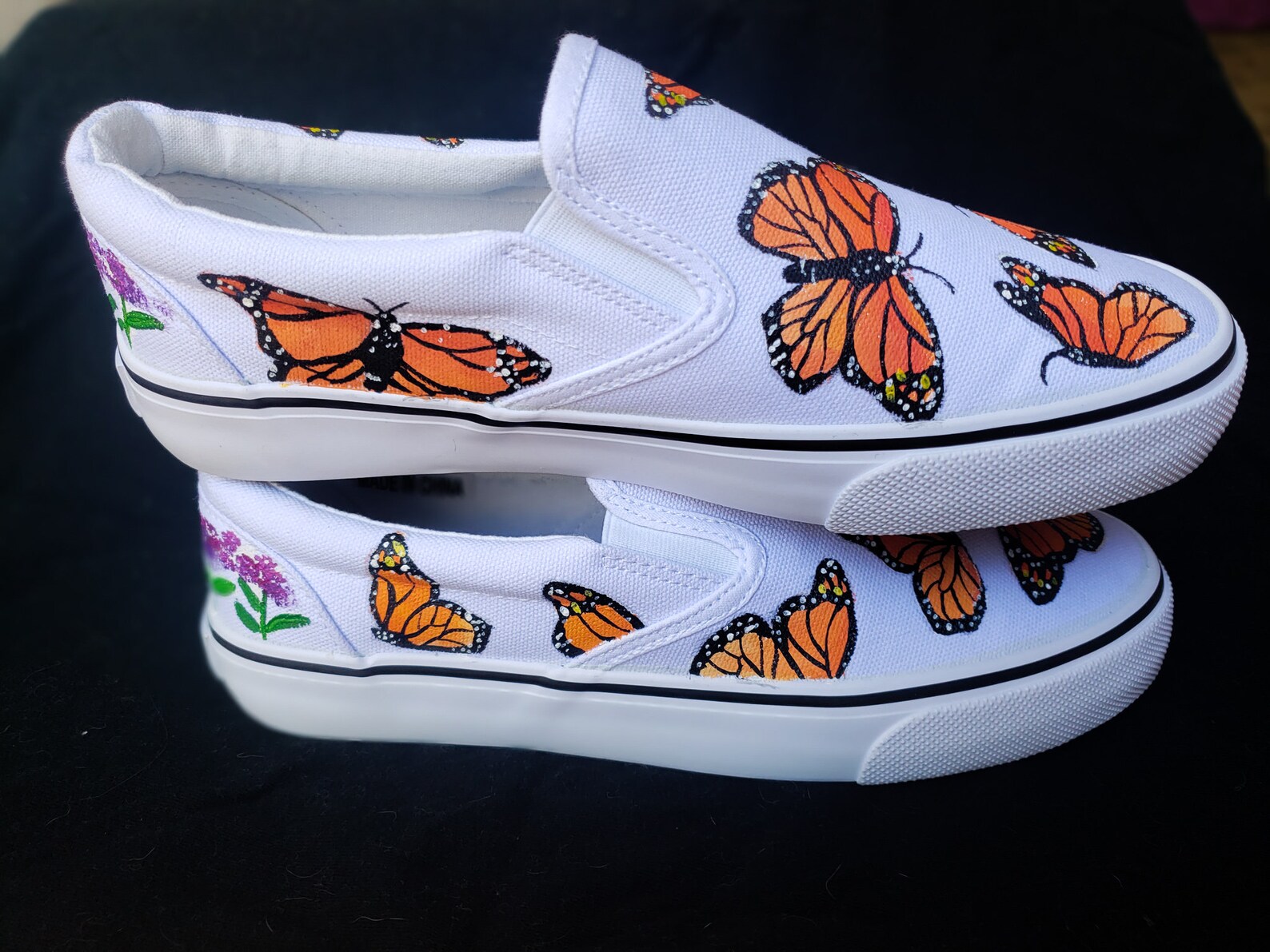 Monarch Butterflies Hand-painted Shoes | Butterfly Shoes | Custom ...