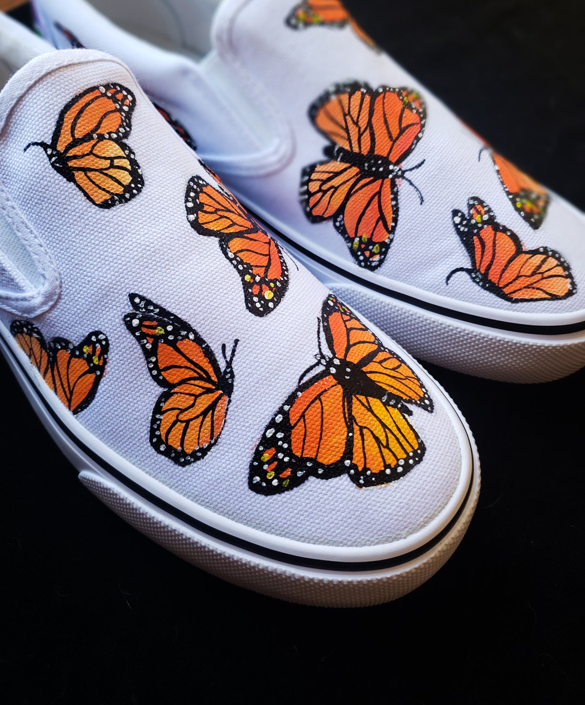 Monarch Butterflies Hand-painted Shoes | Butterfly Shoes | Custom ...