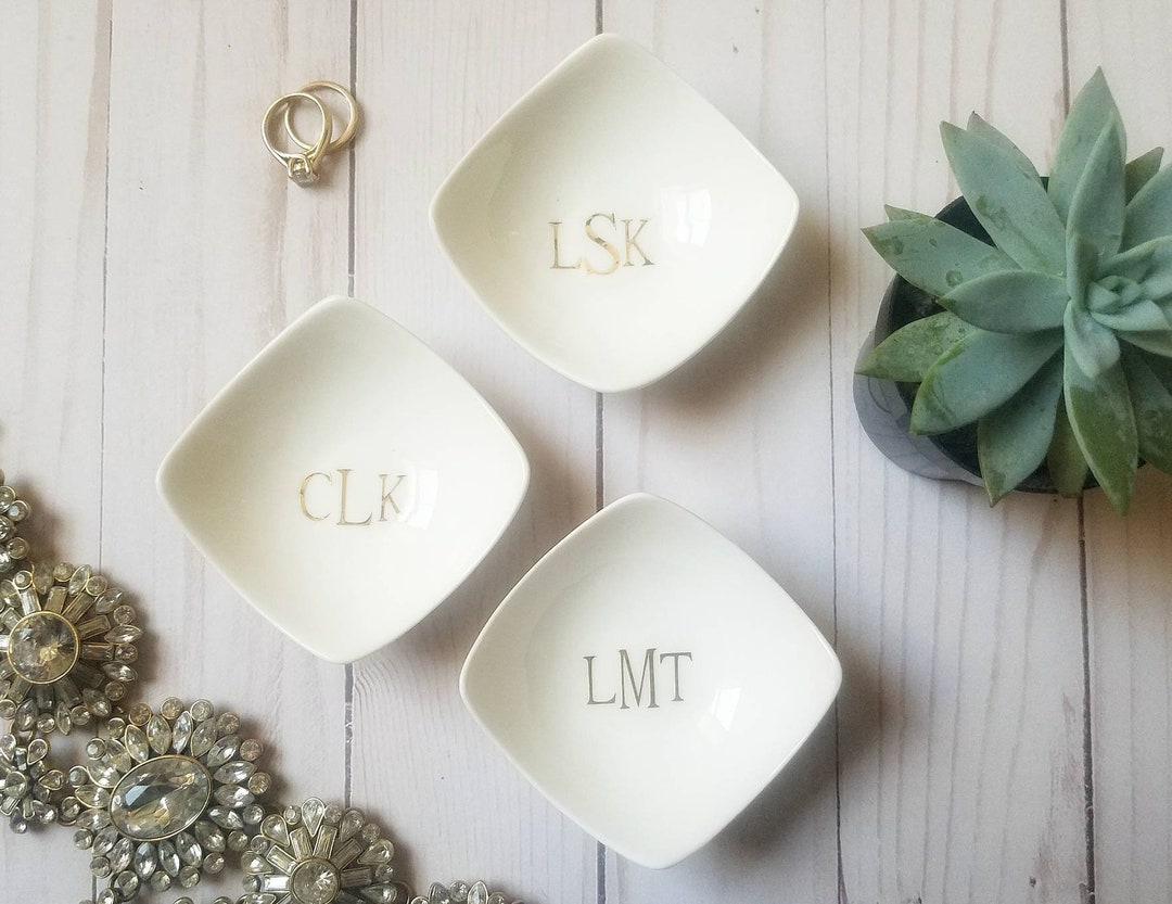 Monogram Ring Dish Personalized Ring Dish Customized Trinket - Etsy