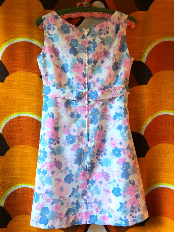 Vintage 60's 70's Diolen Flower Mod Boho Hippie Dress… - Gem