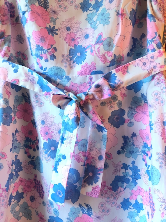 Vintage 60's 70's Diolen Flower Mod Boho Hippie Dress… - Gem