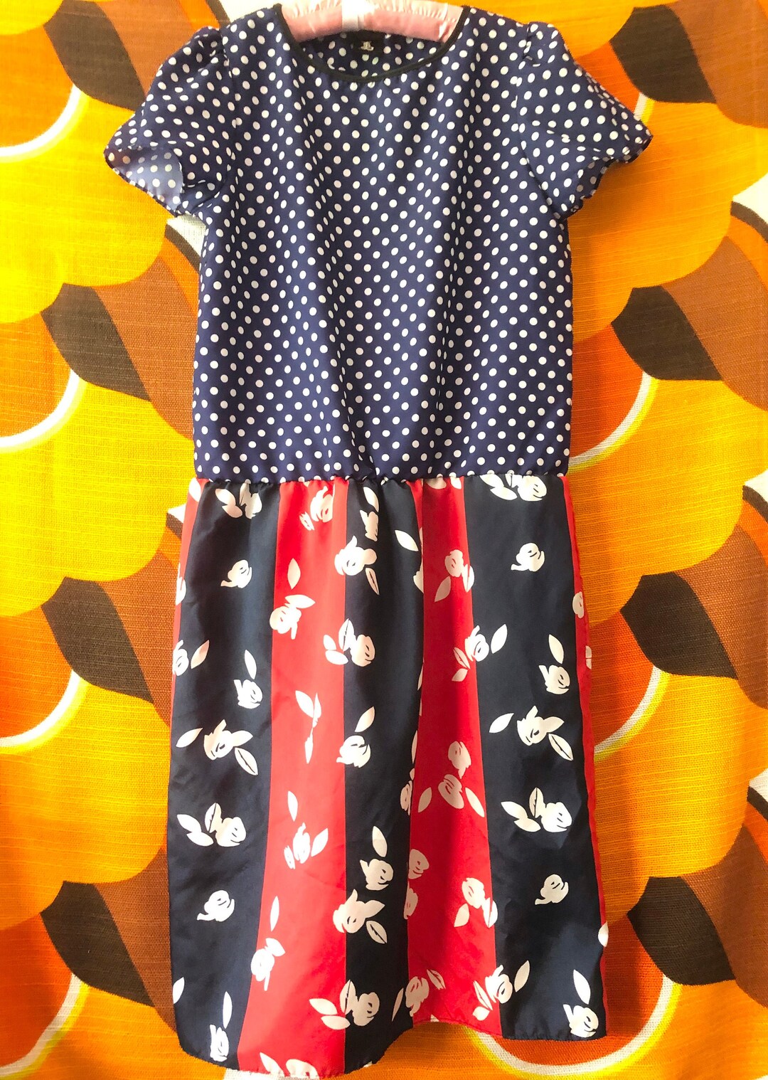 Vintage 70's 80" San Louis Elegant Dress Mod Hippie Mid Century Modern ...