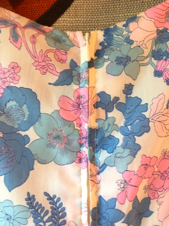 Vintage 60's 70's Diolen Flower Mod Boho Hippie Dress… - Gem