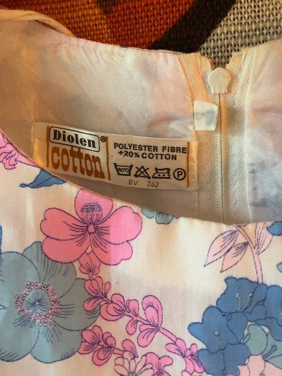 Vintage 60's 70's Diolen Flower Mod Boho Hippie Dress… - Gem