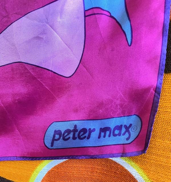 Vintage 70's Peter Max Psychedelic POP Cosmic Scarf Mod Hippie Boho ...
