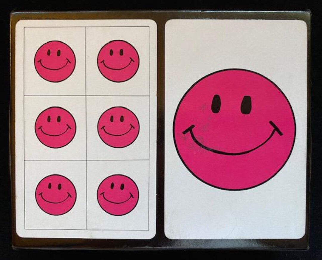 Vintage 60's 70's Smiley Face Pink Praying Card 2 Pack Hippie Boho ...