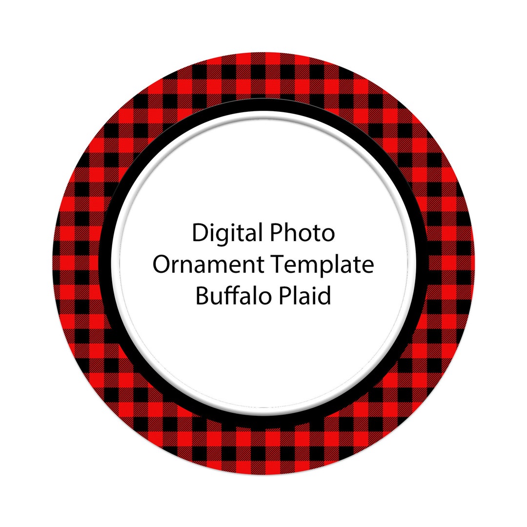 Photo Ornament .png Template - Buffalo Plaid Red - Etsy