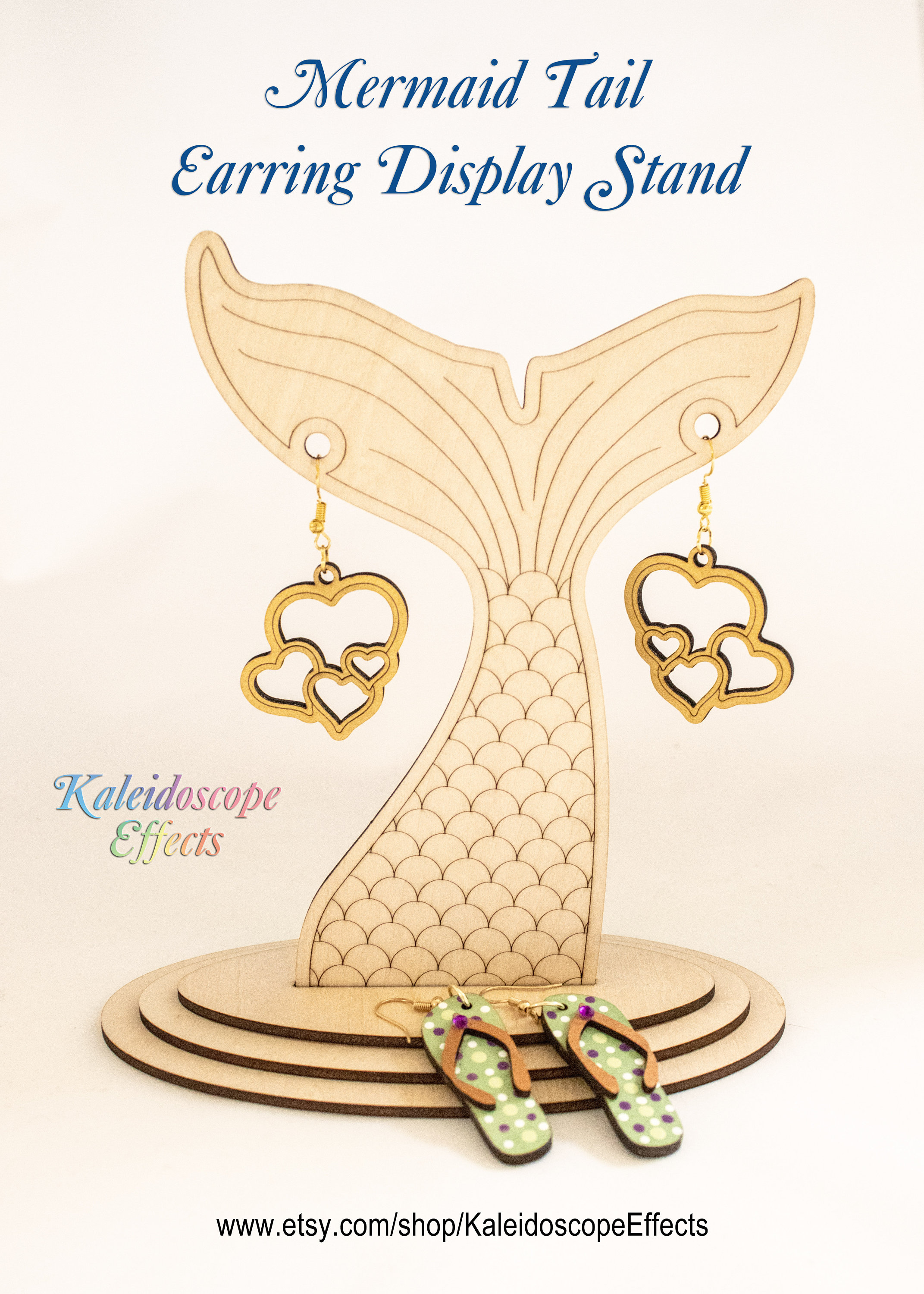 Mermaid Tail Earring Display Stand SVG - Laser Cut Jewelry Display File ...