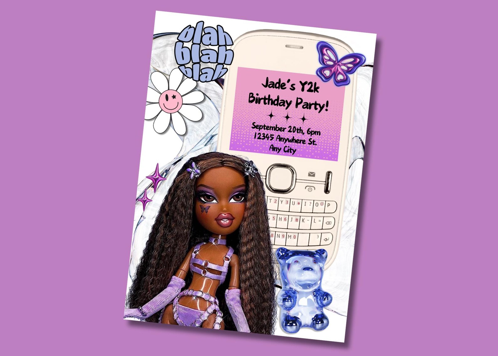 2000's Invite, Y2k Invite, Editable Digital Download Template, Modern ...