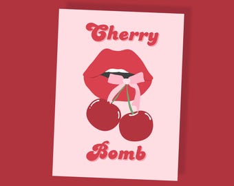 Cherry Bomb Printable Poster - Etsy