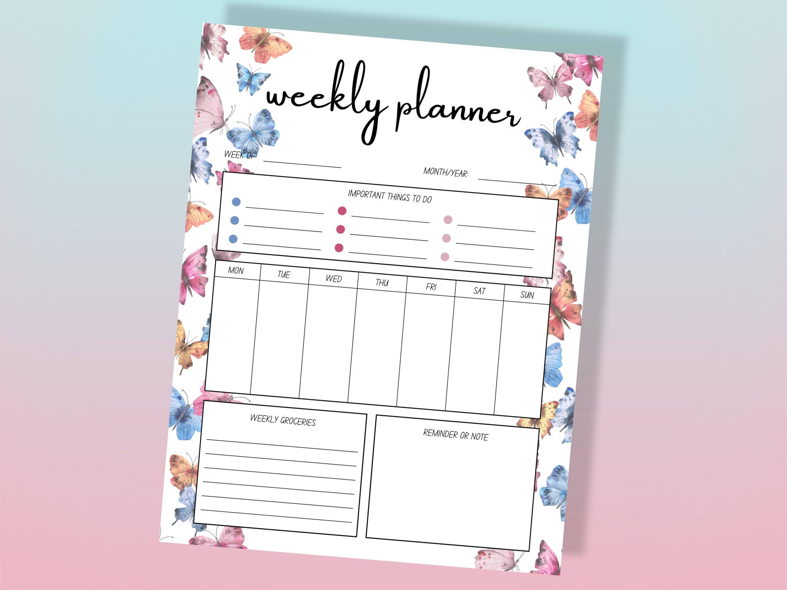 Weekly Planner, Digital Download Template - Etsy
