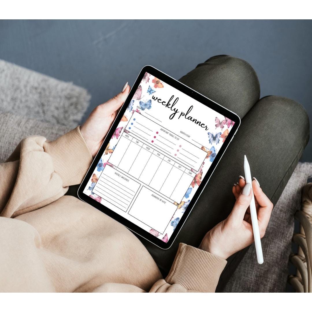 Weekly Planner, Digital Download Template - Etsy