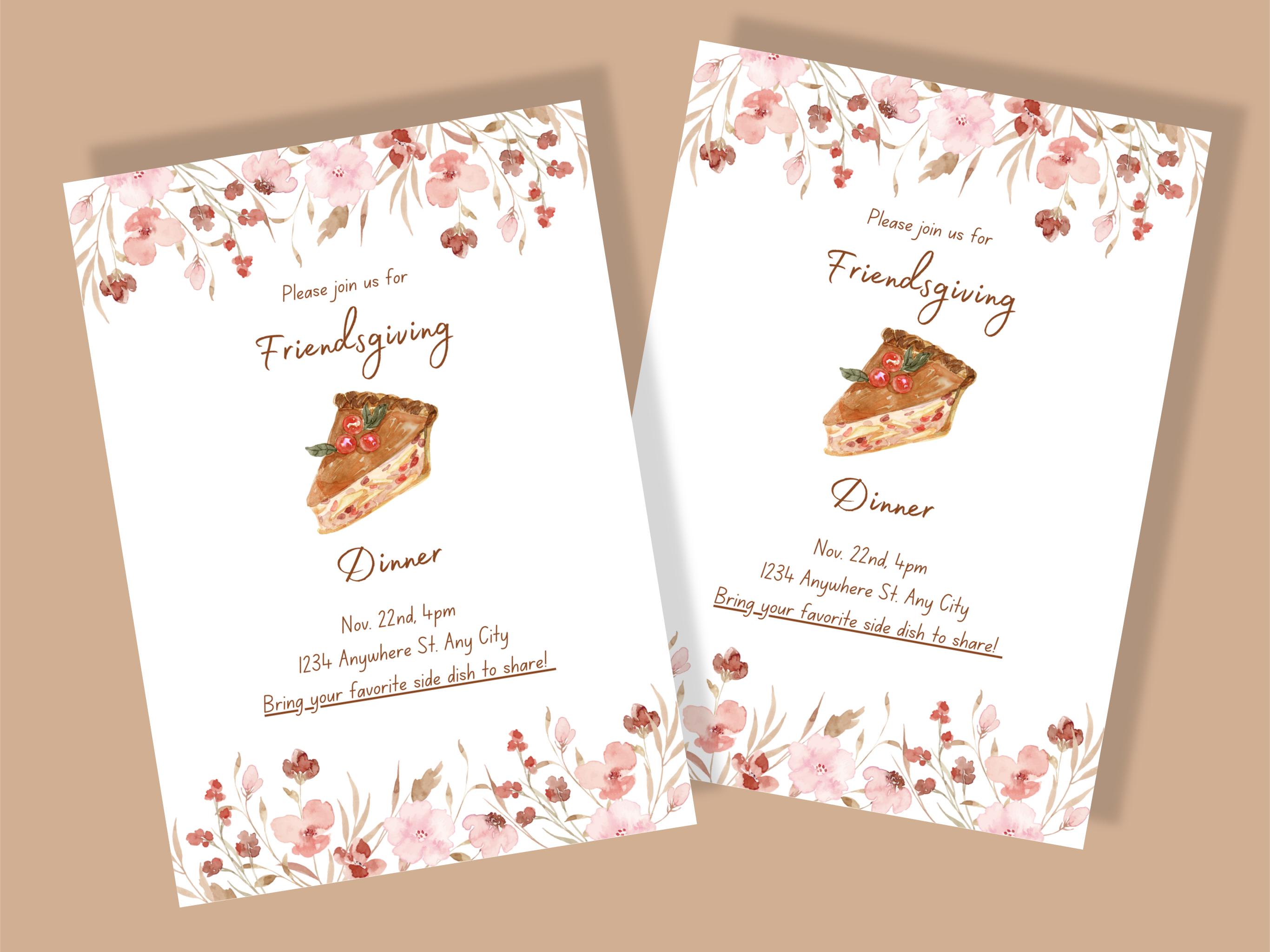 Friendsgiving Printable Invitation, Editable Digital Download Template ...