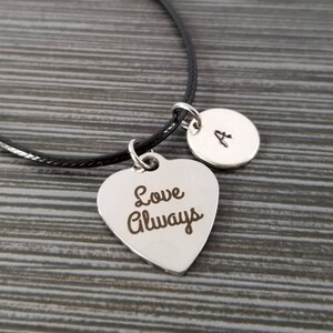 Cord Charm Bracelet Cord Bracelet Black Bracelet Love Always Bracelet ...