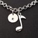 Music Note Bracelet One Eighth Note Music Note Initial - Etsy