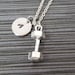 Silver Dumbbell Necklace - Fitness Jewelry - Personalized Necklace ...