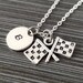 Checkered Flag Necklace Race Car Charm Necklace Personalized Necklace ...
